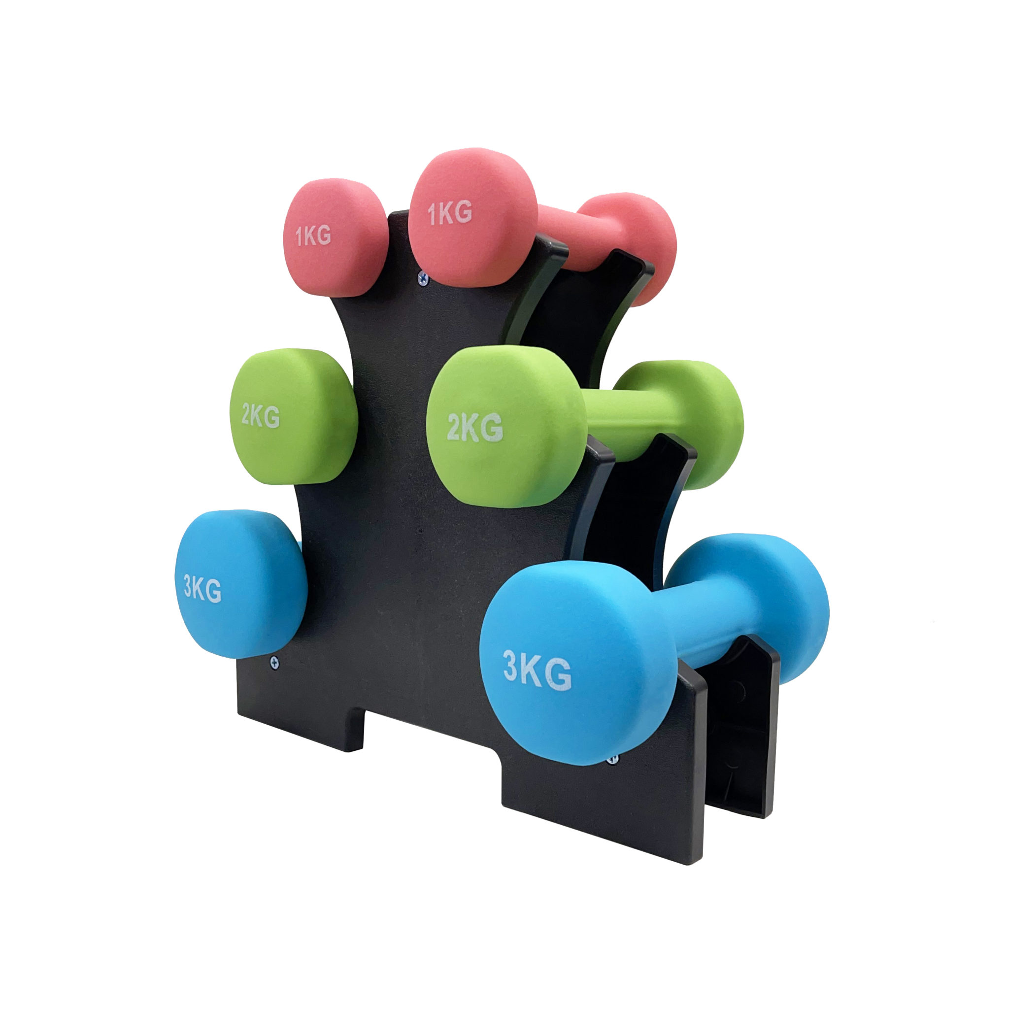 12KG Neoprene Dumbbell Package - Pink, Green & Blue - FITEK