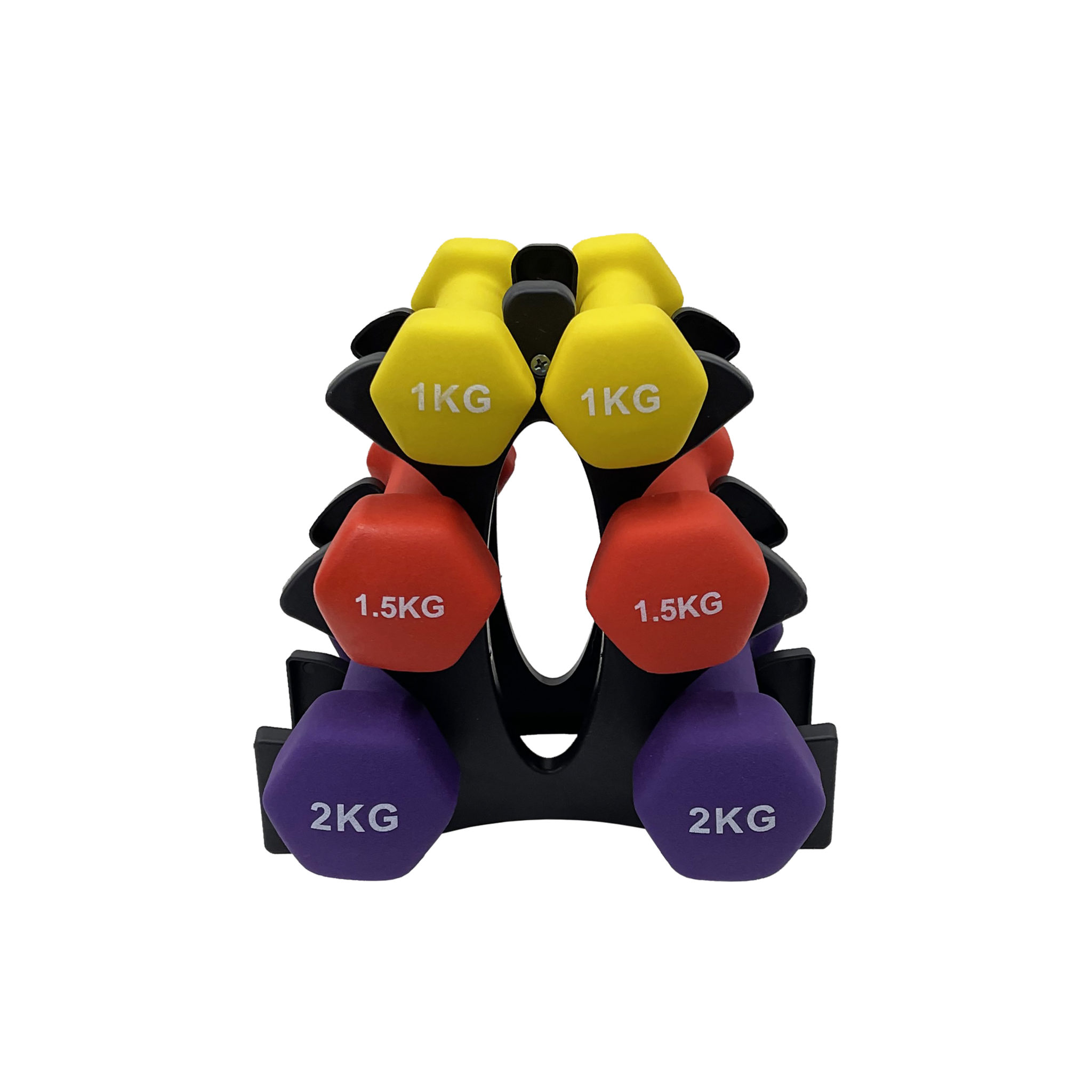 9KG Neoprene Dumbbell Package - Yellow, Red & Purple - FITEK