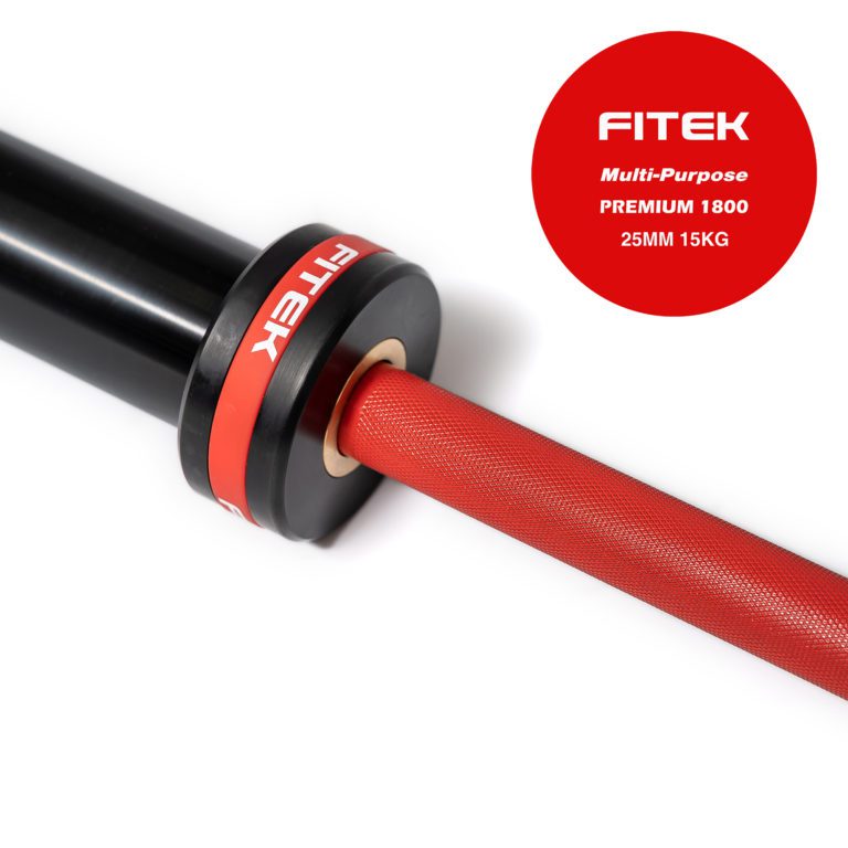 FITEK 15kg Red Multipurpose Barbell | Teflon Coated