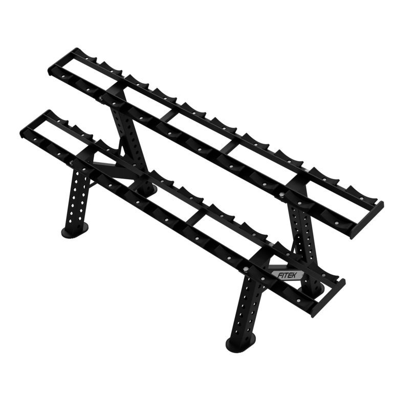 FITEK Commercial Round Dumbbell Rack with Rubber Saddles