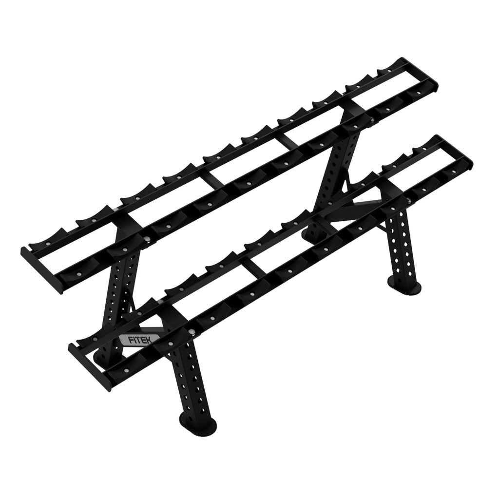 FITEK Commercial Round Dumbbell Rack with Rubber Saddles